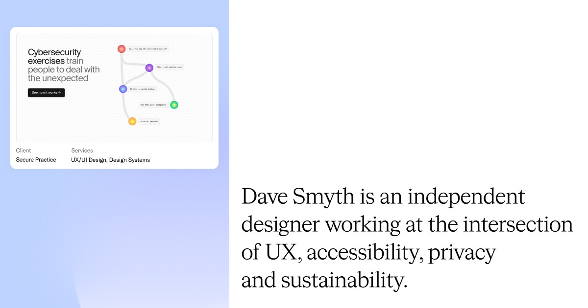 Independent Designer / Dave Smyth Studio